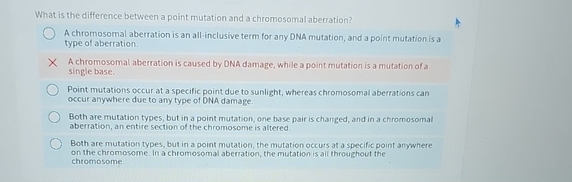 Solved What is the difference between a point mutation and a | Chegg.com