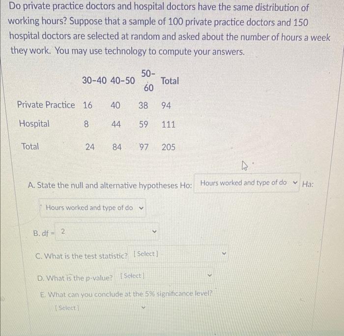Solved Do private practice doctors and hospital doctors have | Chegg.com