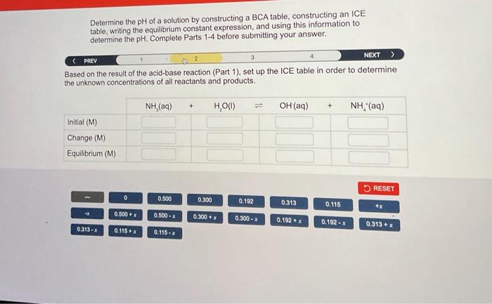 Solved Determine the pH of a solution by constructing a BCA | Chegg.com