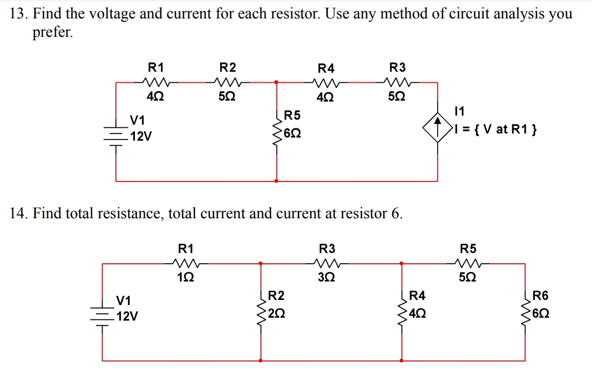 Solved Find the voltage and current for each resistor. Use | Chegg.com
