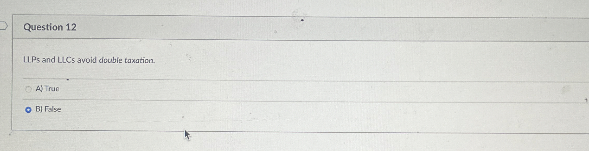 Solved Question 12LLPs and LLCs avoid double taxation.A) | Chegg.com