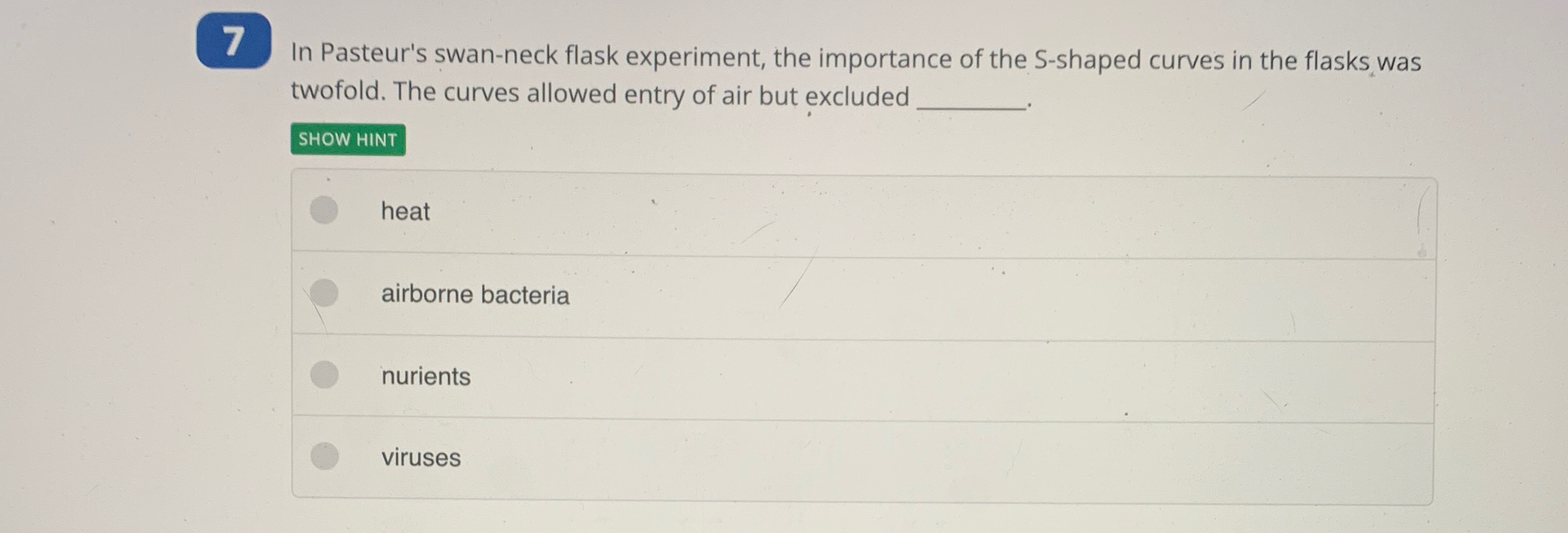 Solved In Pasteur's swan-neck flask experiment, the | Chegg.com