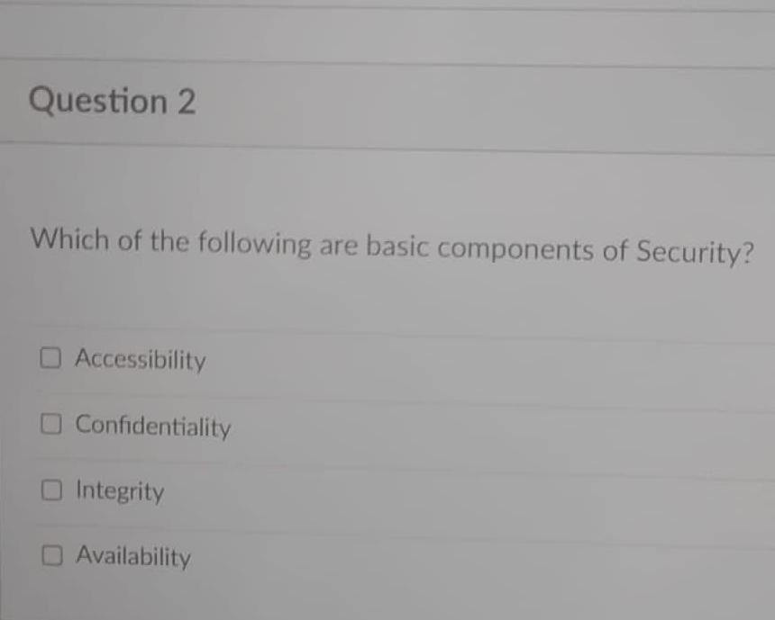 Solved Question 2Which of the following are basic components | Chegg.com