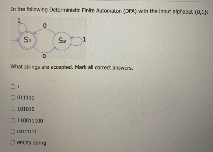 Solved In The Following Deterministic Finite Automaton Dfa 3351