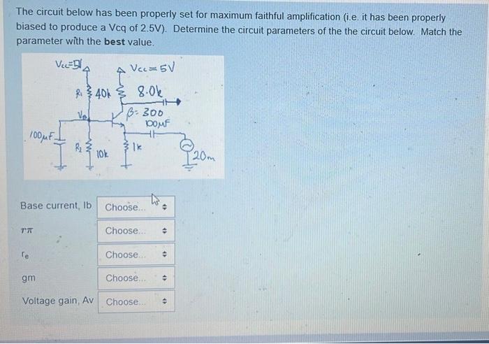 Solved The circuit below has been properly set for maximum | Chegg.com