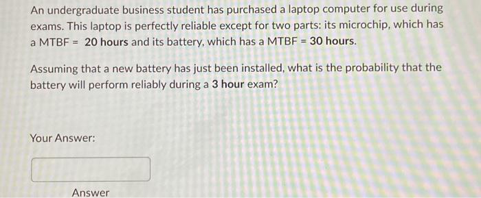 Solved An undergraduate business student has purchased a | Chegg.com