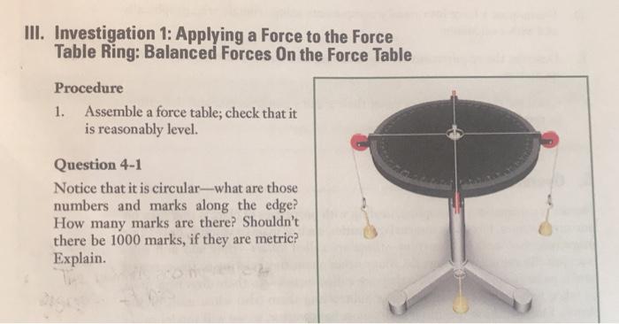 Solved III. Investigation 1: Applying a Force to the Force | Chegg.com