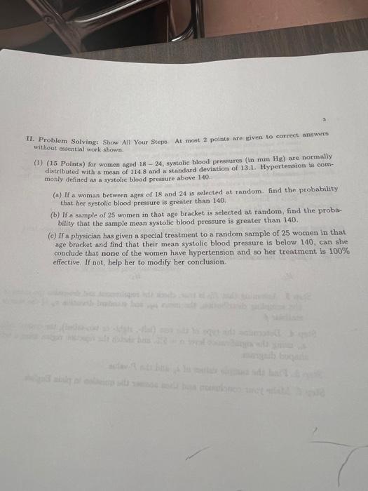 Solved II. Problem Solvinge Show All Your Steps. At moot 2 | Chegg.com