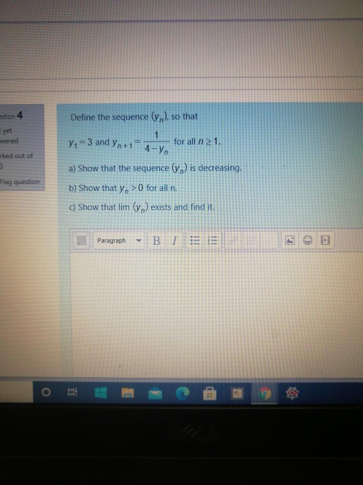 Solved Define the sequence (Yn), so that Yo = 3 and yn +1 | Chegg.com