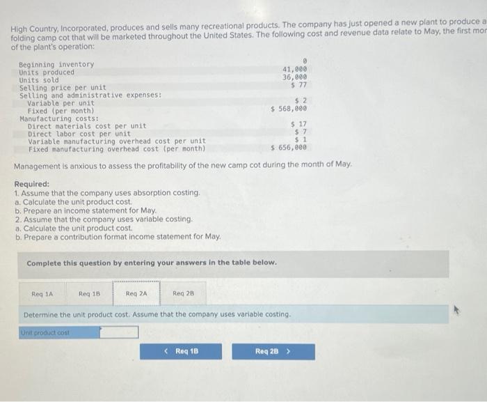 Solved Problem 7-20 (Algo) Variable and Absorption Costing | Chegg.com