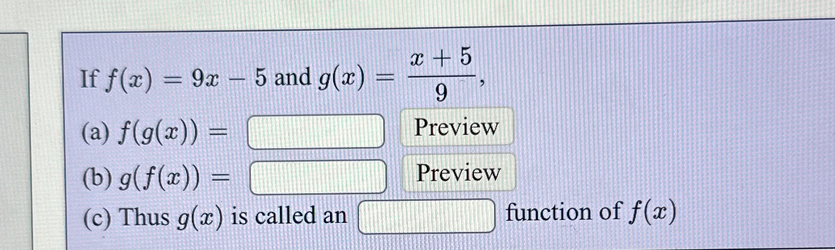 Solved If f(x)=9x-5 ﻿and | Chegg.com