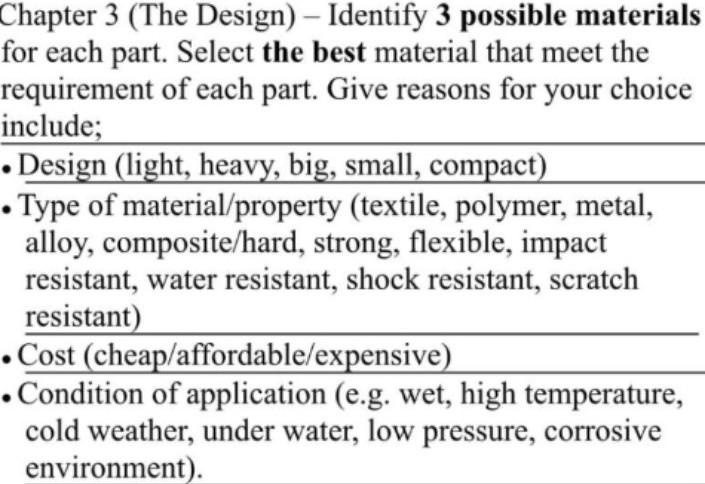 Solved Chapter 3 (The Design) - Identify 3 possible | Chegg.com