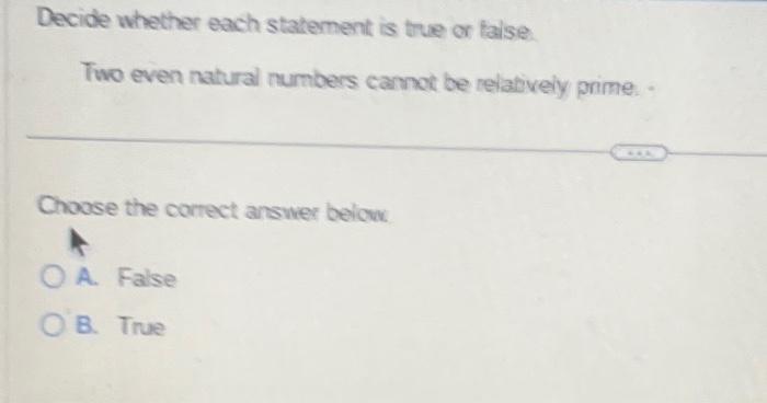 Solved Decide whether each statement is true or false. Two | Chegg.com