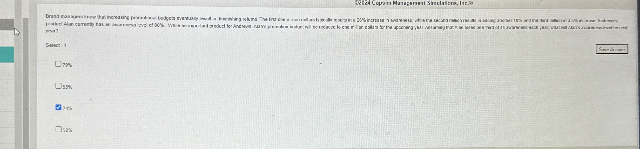 Solved (C2024 ﻿Capsim Management Simulations, | Chegg.com