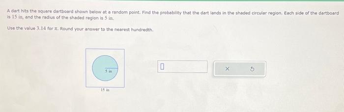 Solved A dart hits the square dartboard shown below at a | Chegg.com
