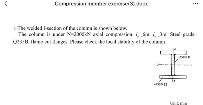Solved Compression member exercise (3).docx 1. The welded | Chegg.com