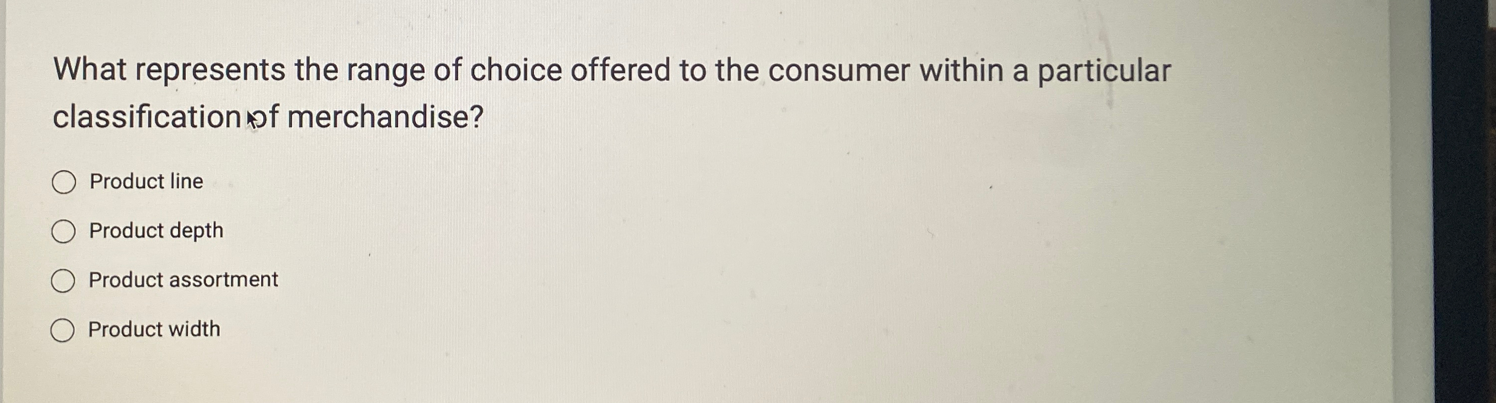 Solved What represents the range of choice offered to the | Chegg.com