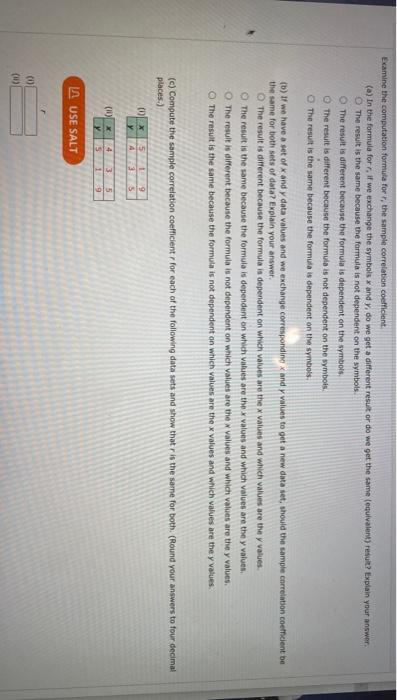 Solved Examine the computation formula for the sample | Chegg.com