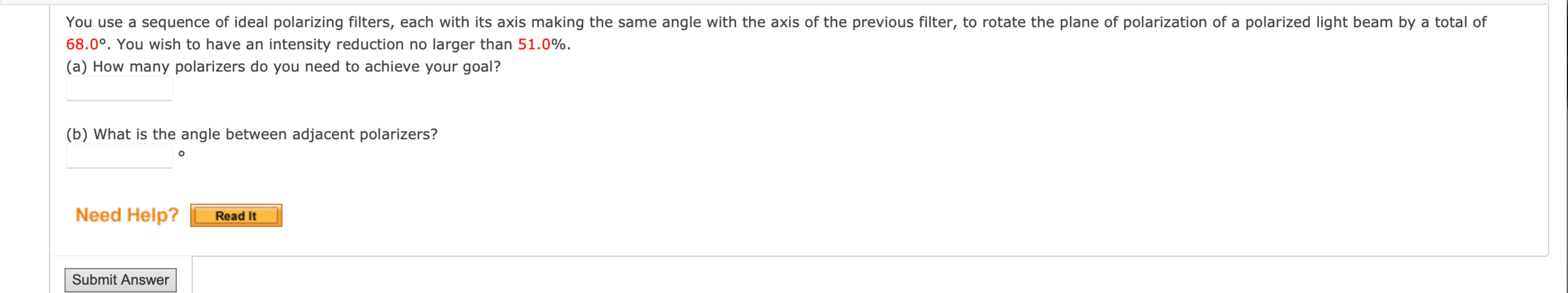 Solved You use a sequence of ideal polarizing filters, each | Chegg.com