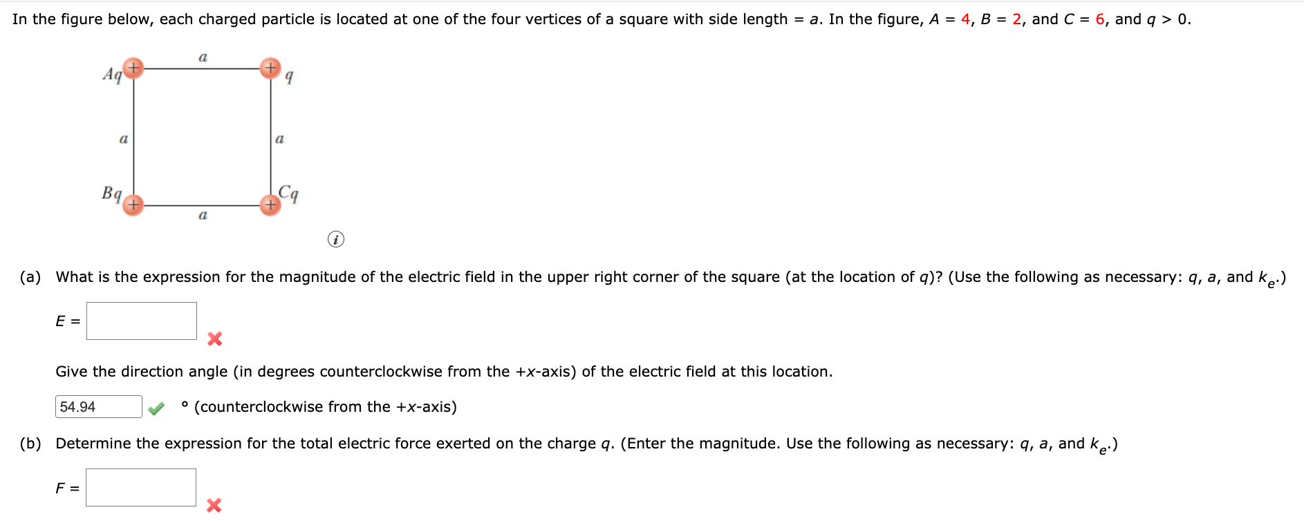 Solved In the figure below, each charged particle is located | Chegg.com