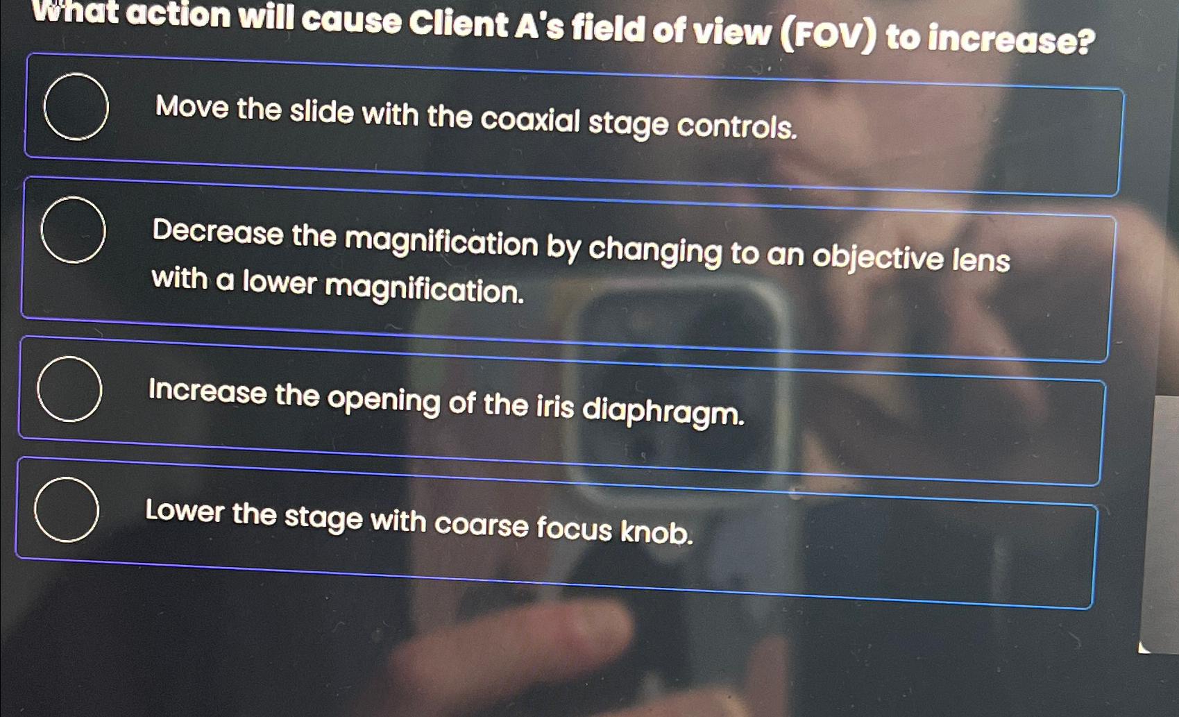 Solved What action will cause Glient A's field of view (FOV) | Chegg.com