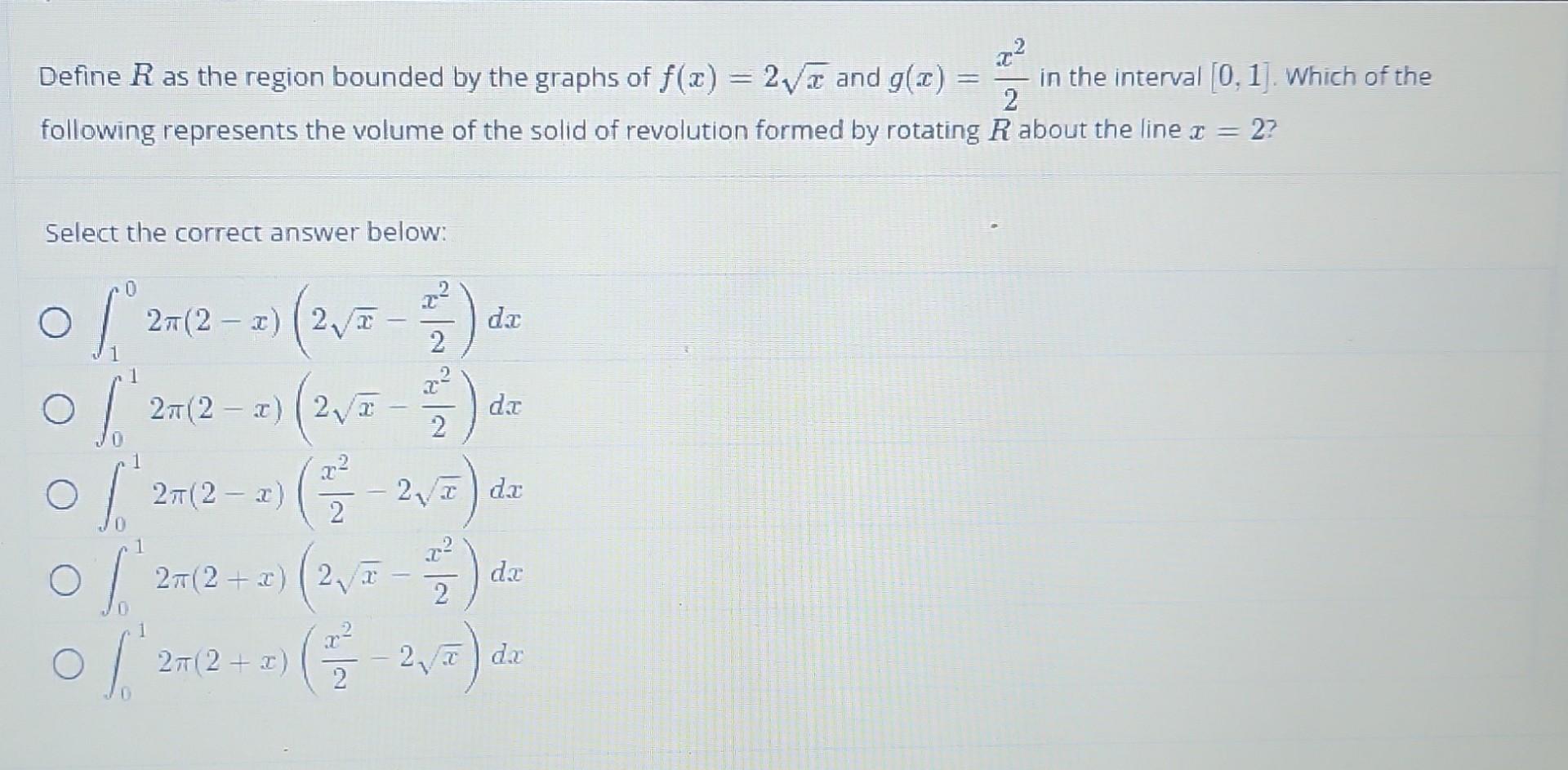 Solved Define R as the region bounded by the graphs of | Chegg.com