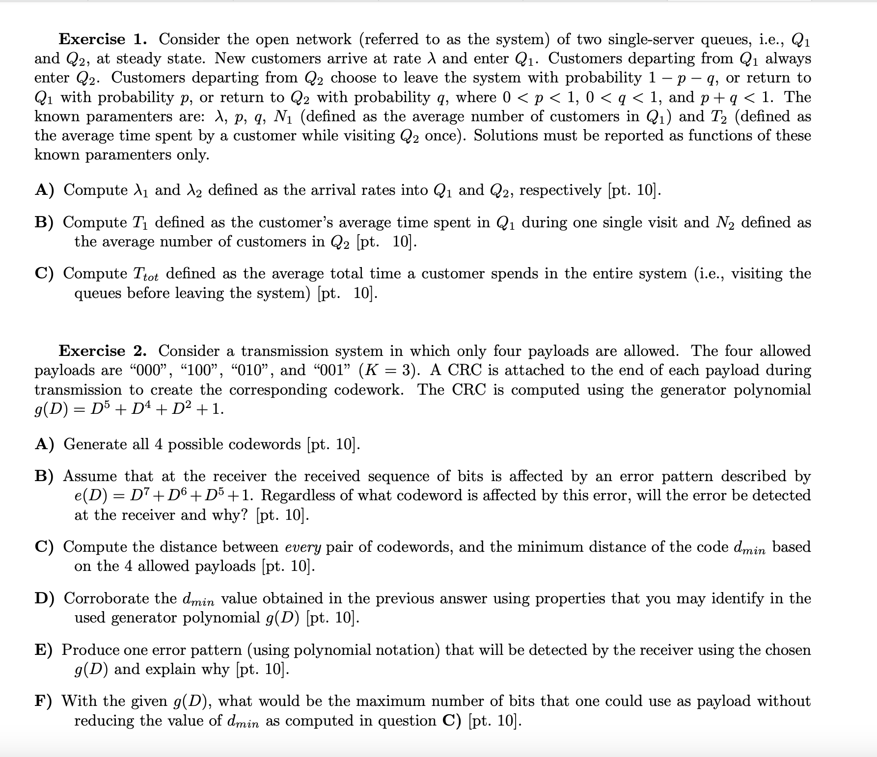 Solved Exercise 1. ﻿Consider the open network (referred to | Chegg.com