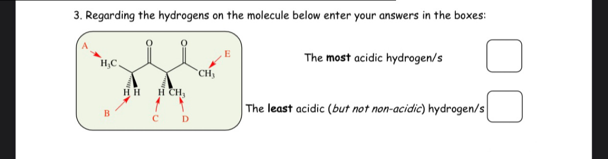 Solved Regarding the hydrogens on the molecule below enter | Chegg.com