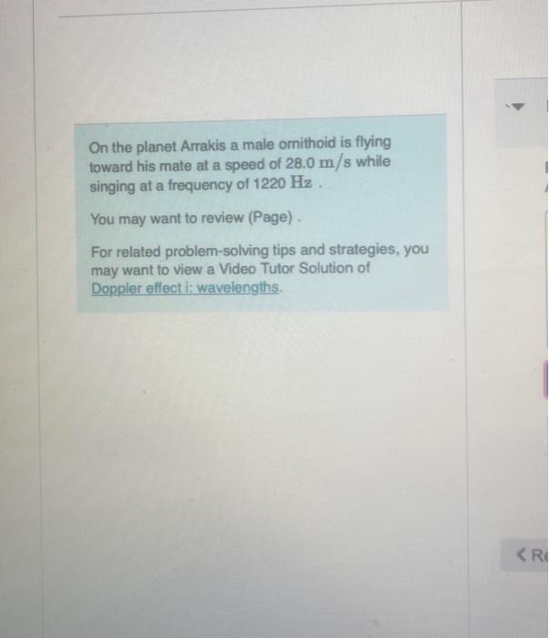 Solved On the planet Arrakis a male ornithoid is flying | Chegg.com