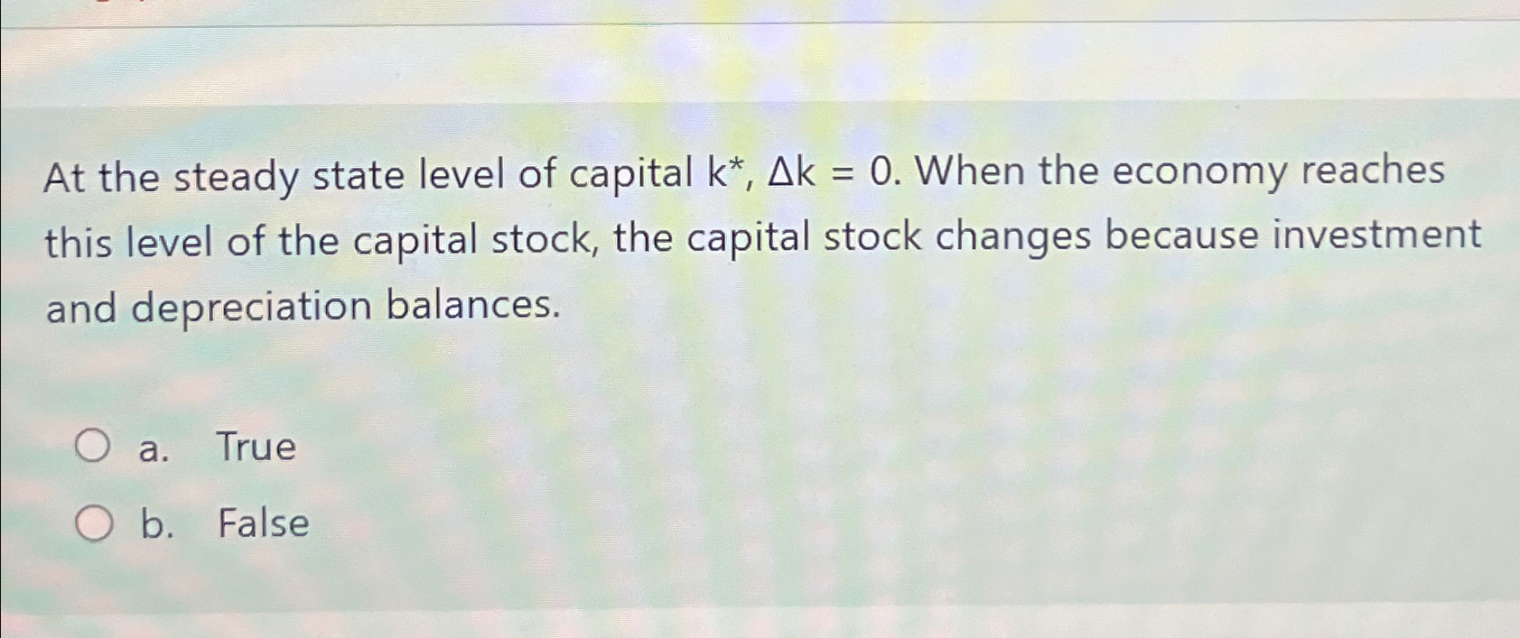 Solved At the steady state level of capital k**,Δk=0. ﻿When | Chegg.com