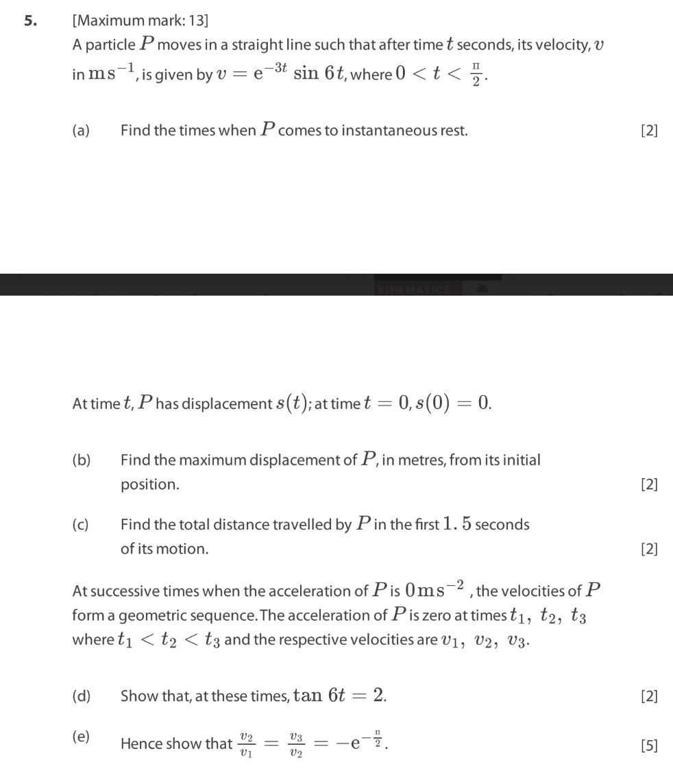 Solved [Maximum ﻿mark: 13]A particle P ﻿moves in ﻿a straight | Chegg.com