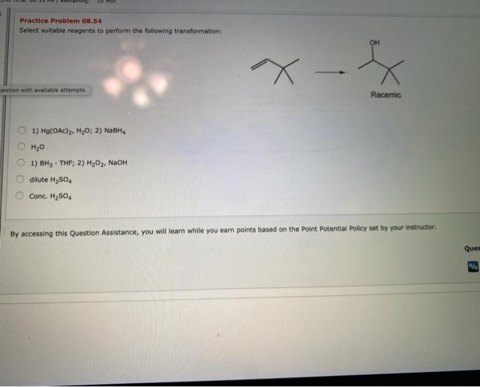 Solved mm. Practice Problem 08.54 Select suitable reagents | Chegg.com Solved mm. Practice Problem 08.54 Select suitable reagents | Chegg.com
