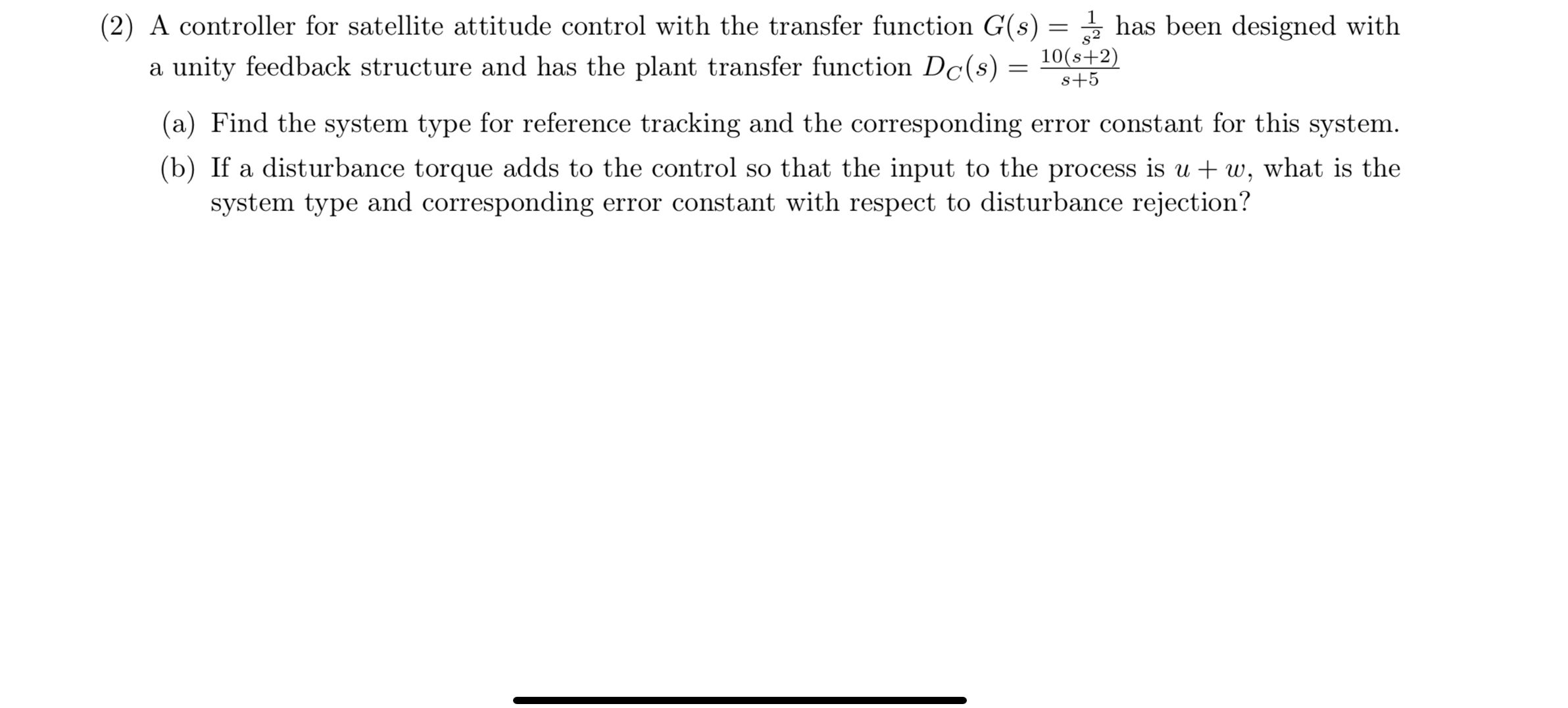Solved 2 ﻿a Controller For Satellite Attitude Control With