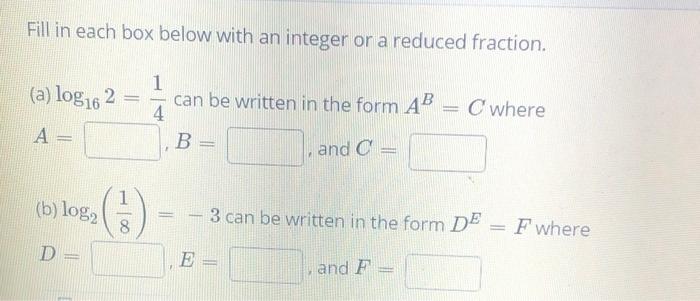 Solved Fill in each box below with an integer or a reduced | Chegg.com