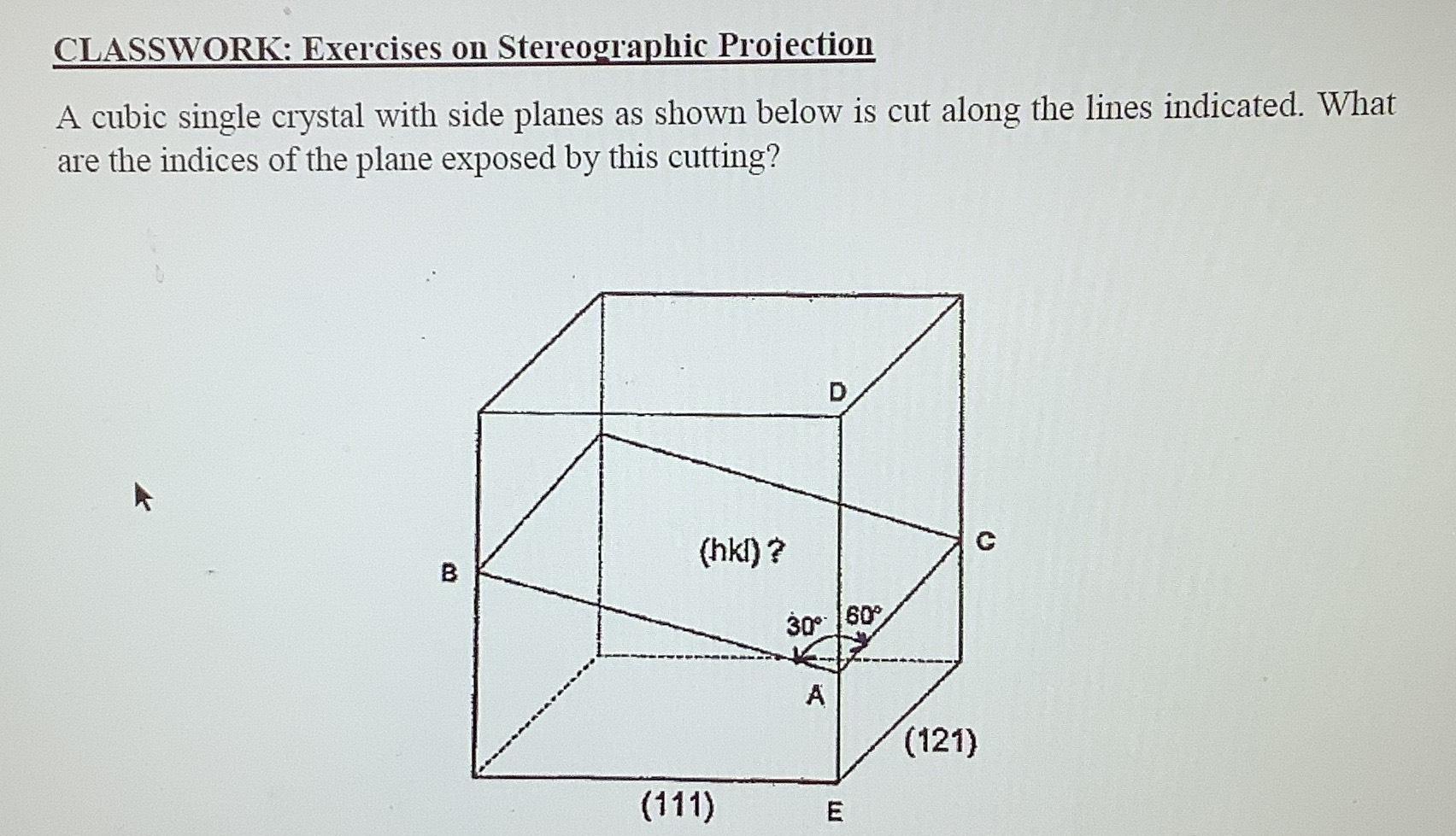 Solved What is the (hkl) ﻿of the plane?We know that a plane | Chegg.com