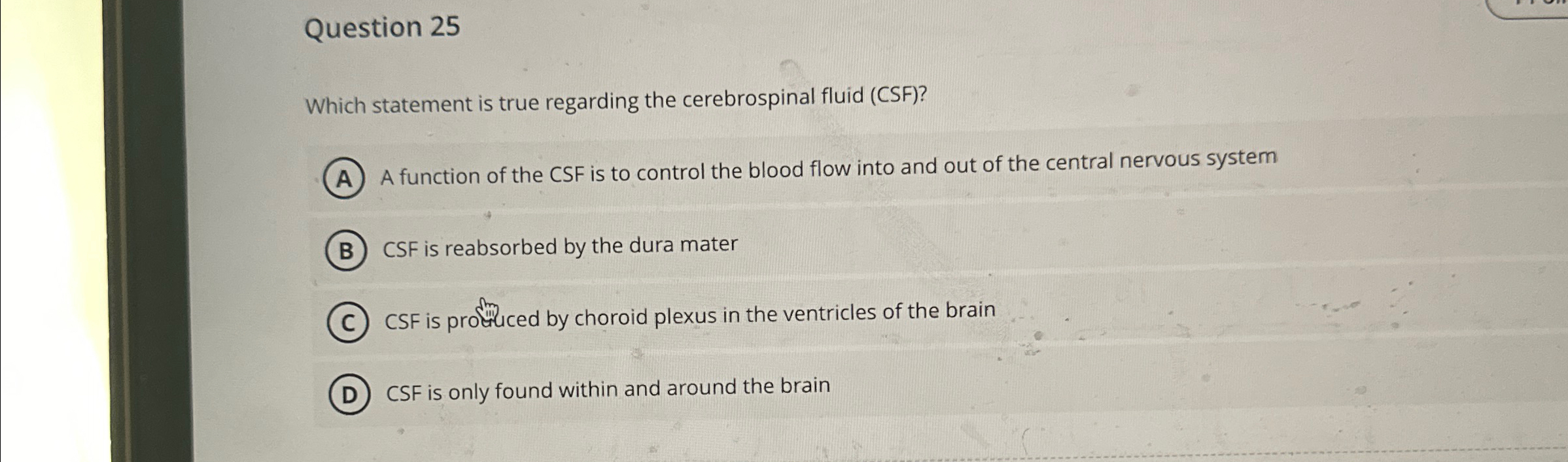 Solved Question 25Which statement is true regarding the | Chegg.com