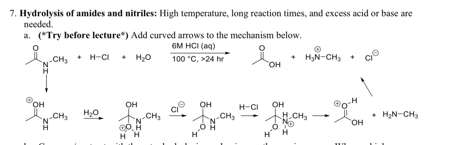 Solved Hydrolysis of amides and nitriles: High temperature, | Chegg.com