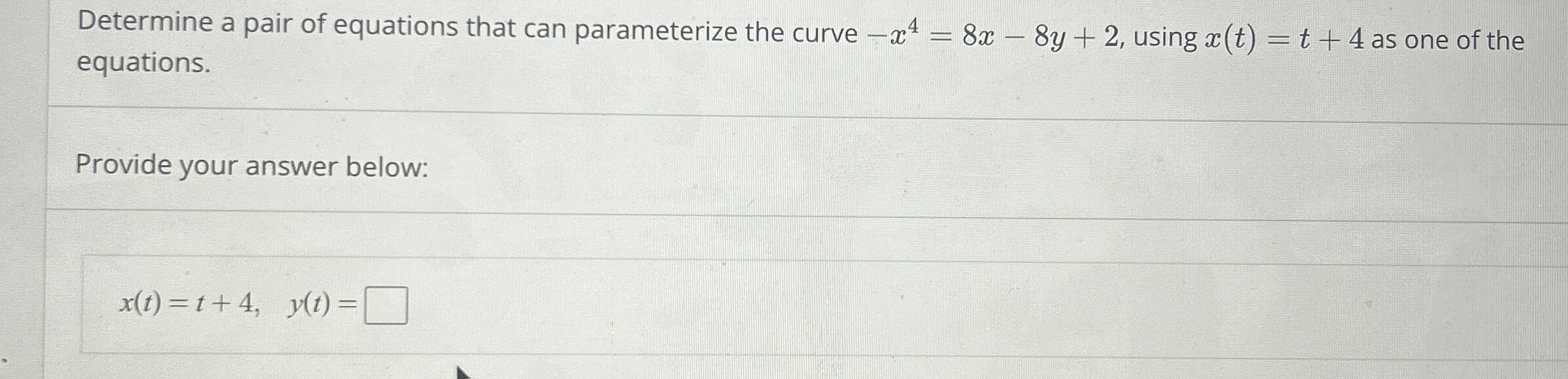 Solved Determine a pair of equations that can parameterize | Chegg.com