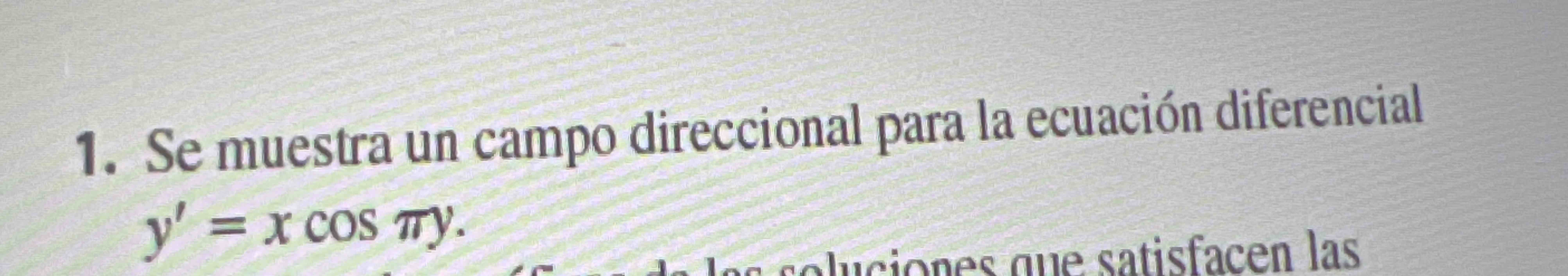 Se muestra un campo direccional para la ecuación | Chegg.com