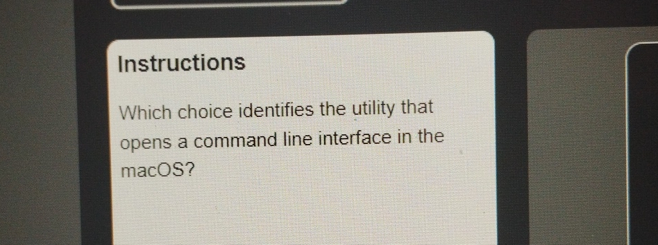 Solved InstructionsWhich choice identifies the utility that | Chegg.com
