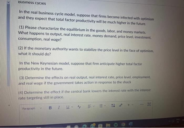 Solved Intertemporal Monetary Model Consider the monetary | Chegg.com