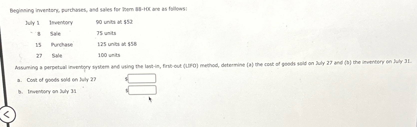 Solved Beginning inventory, purchases, and sales for Item | Chegg.com