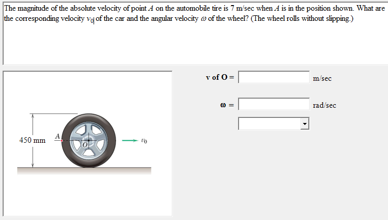 Solved The magnitude of the absolute velocity of point A ﻿on | Chegg.com