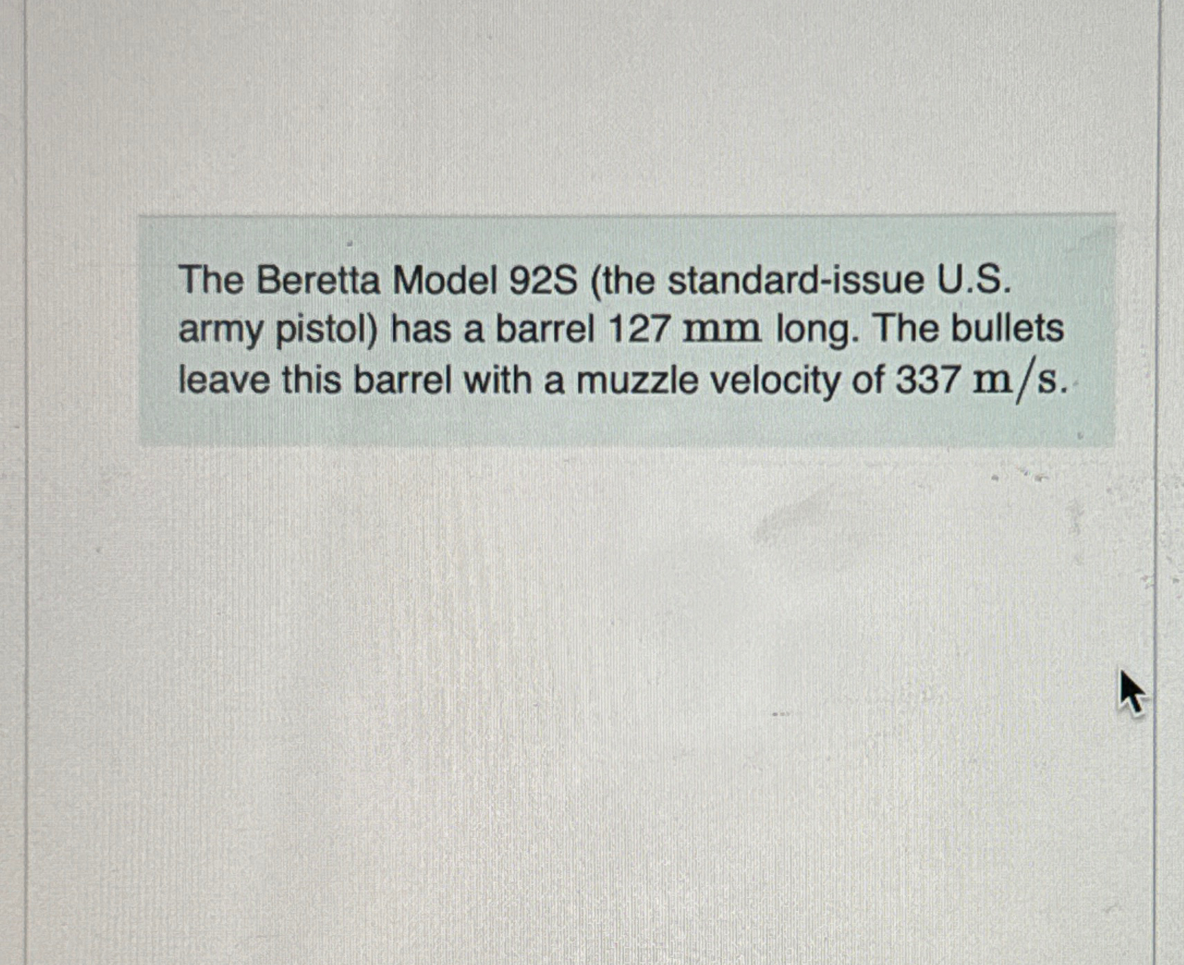 The Beretta Model 92S (the standard-issue U.S. ﻿army | Chegg.com