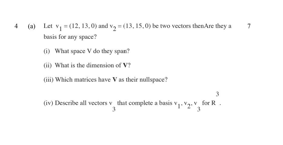 Solved (a) Let v1=(12,13,0) and v2=(13,15,0) be two vectors | Chegg.com