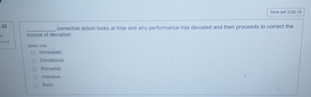 Solved Time left 2.05 .1622q, ﻿corrective action looks at | Chegg.com
