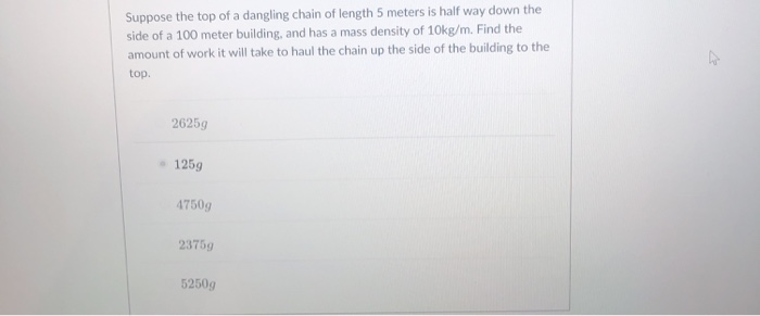 Solved Suppose the top of a dangling chain of length 5 | Chegg.com