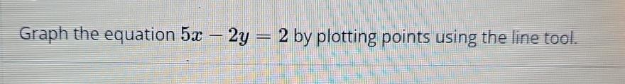 Solved Graph the equation 5x-2y=2 ﻿by plotting points using | Chegg.com