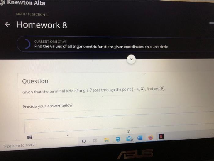 Solved 3 knewton Alta MATH 110 SECTIONS + Homework 8 CURRENT | Chegg.com