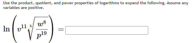 Solved Use the product, quotient, and power properties of | Chegg.com